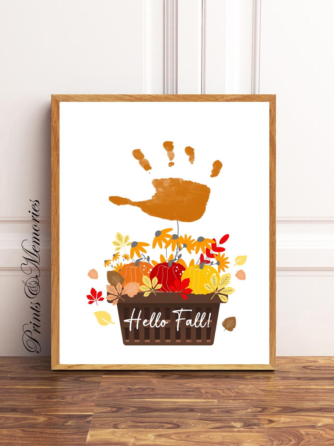 Fall Handprint Craft, Harvest Craft Handprint Art Keepsake, Hello Fall ...