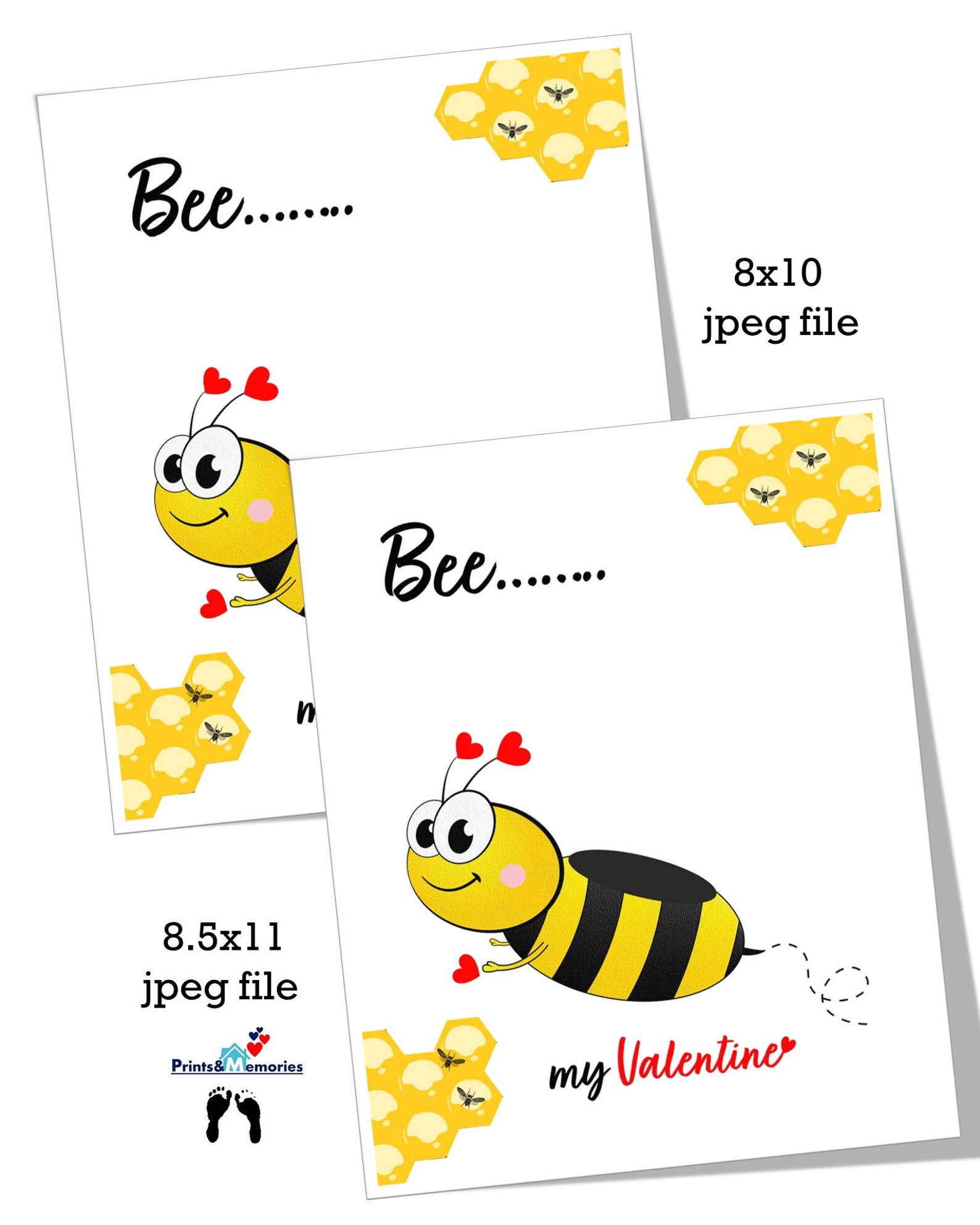 Bee My Valentine, Bee Handprint Art, Valentine's Day Gift, Bee Art ...