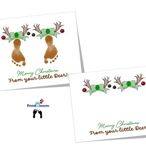 Reindeer Footprint, Little Deer Craft, Footprint DIY, Christmas ...