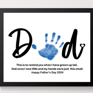 Dad Handprint Art, Handprint Poem, Father's Day Craft, Gift for Dad ...