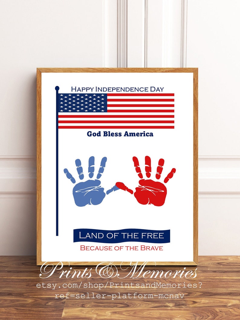 Happy Independence Day Handprint Art 4th of July Craft for - Etsy