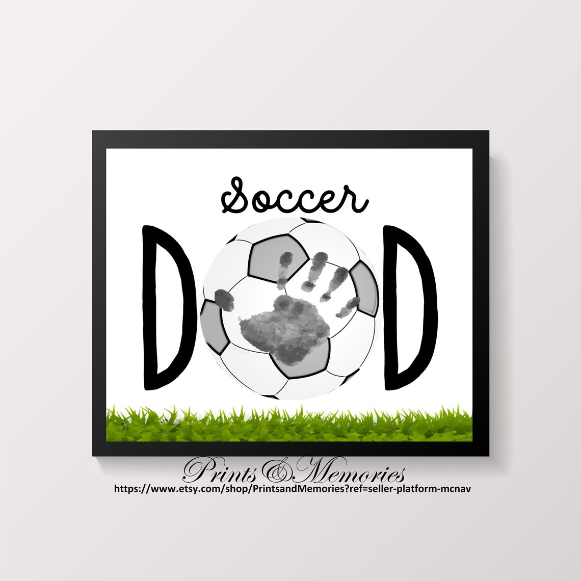 Sports Dad Handprint Art Soccer Handprint Template Printable - Etsy