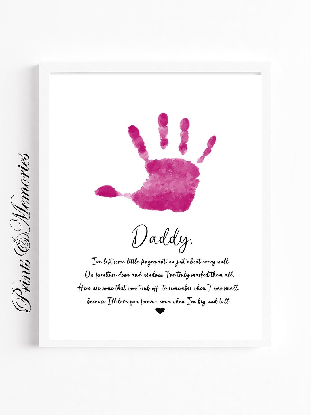 Daddy Handprint Art Poem, Father's Day Gift for Dad, DIY Handprint Art ...