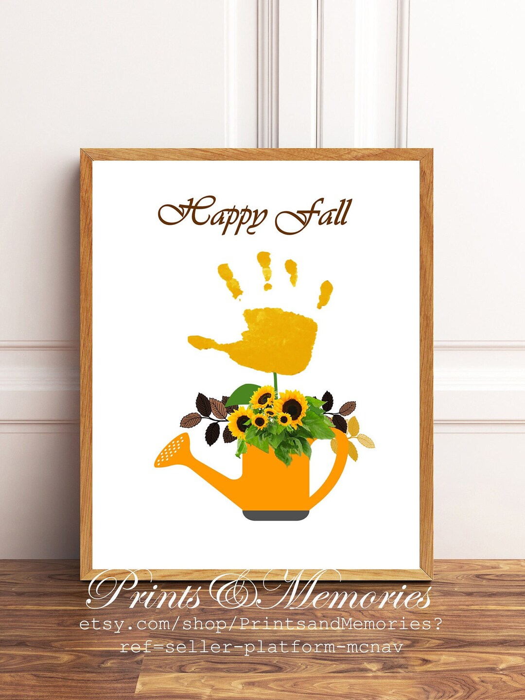 Happy Fall Flower Handprint Art, Fall Printable Template, Handprint Art ...