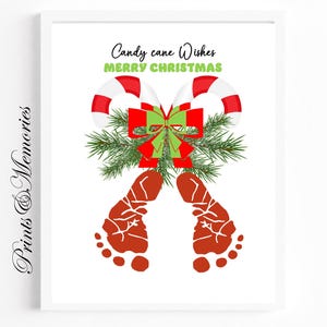 Christmas Footprint Handprint Art, Candy Cane Wishes, Merry Christmas ...