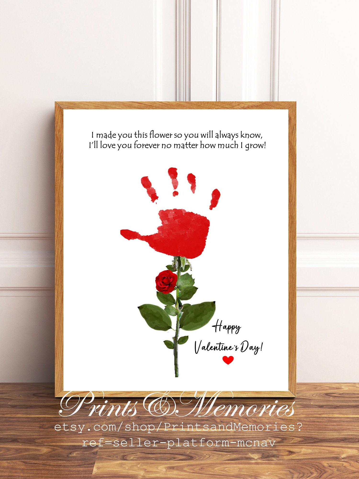 Valentines Handprint Poem Roses Handprint Valentine's - Etsy Australia