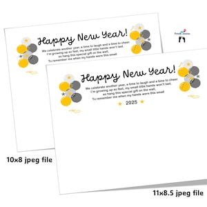 New Year Handprint Art Poem, Happy New Year 2025 Printable, DIY ...