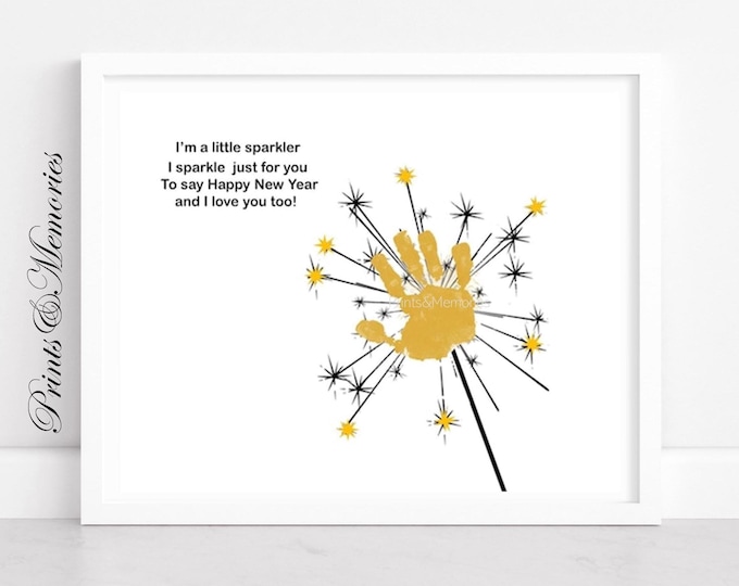 New Year's Handprint Art Poem 2026: DIY Craft Card (printable Template ...