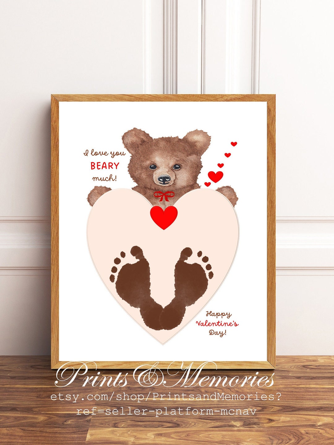 Valentines Handprint and Footprint Art, Baby Keepsake, Toddler Craft ...