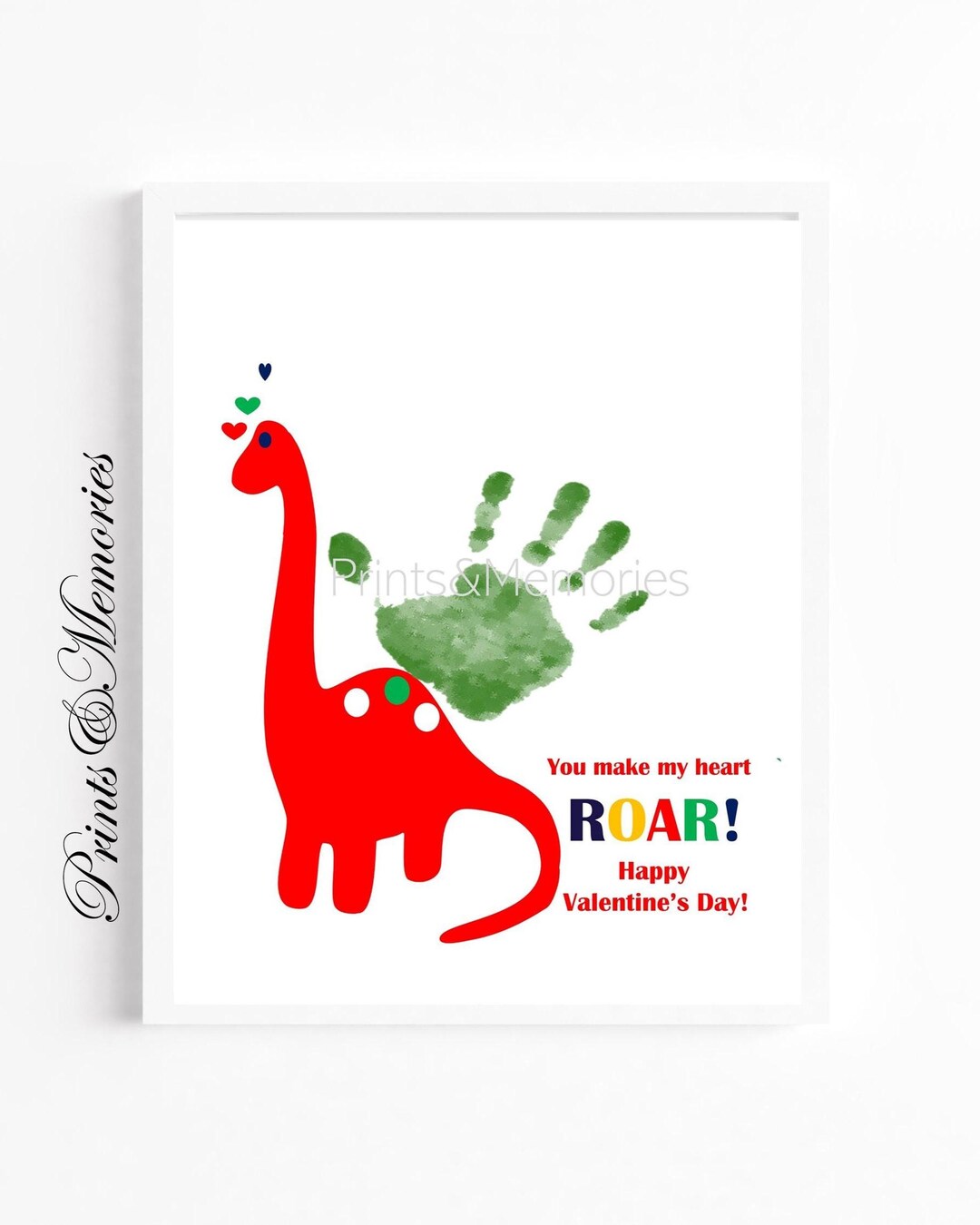 Valentine's Day Craft for Kids, Dinosaur Handprint Art, PINK and RED ...
