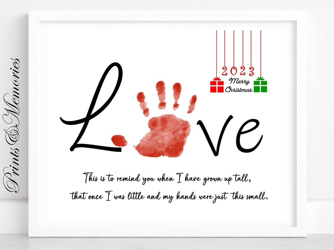 Christmas Handprint Art, Love Handprint, DIY Art Card, Baby Toddler ...