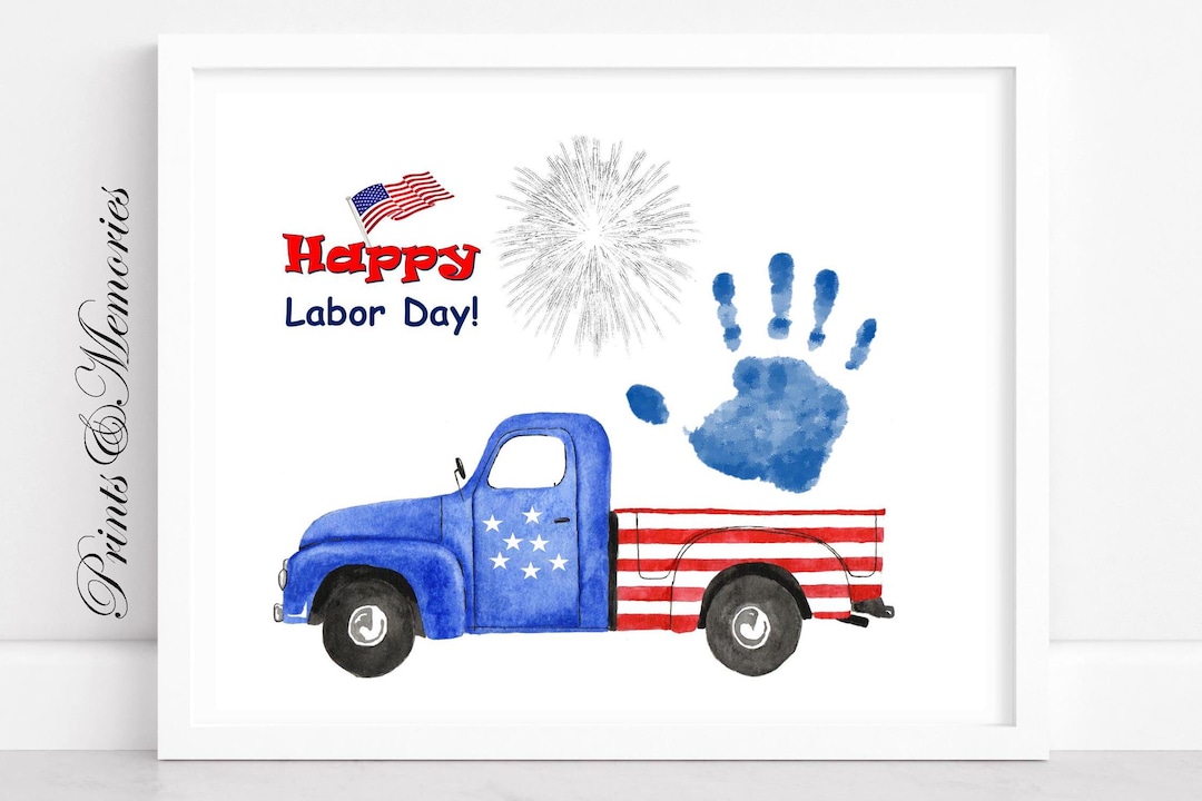 Labor Day Craft for Kids, Handprint Art, American Flag Red White and ...