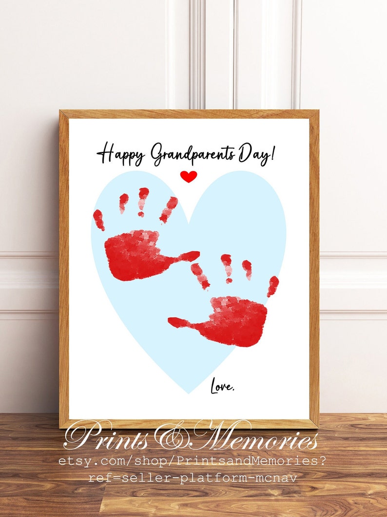 Happy Grandparents Day Handprint Art Grandparents Gift Baby - Etsy