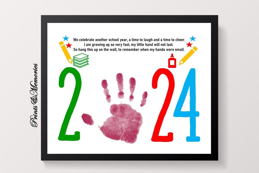 End of School Activity, Handprint Art Poem, 2024 Handprint Art Keepsake ...