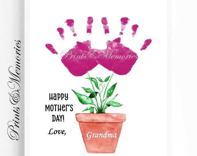 Printable DIY Handprint Art for Kids, Personalized Mother's Day Gift ...