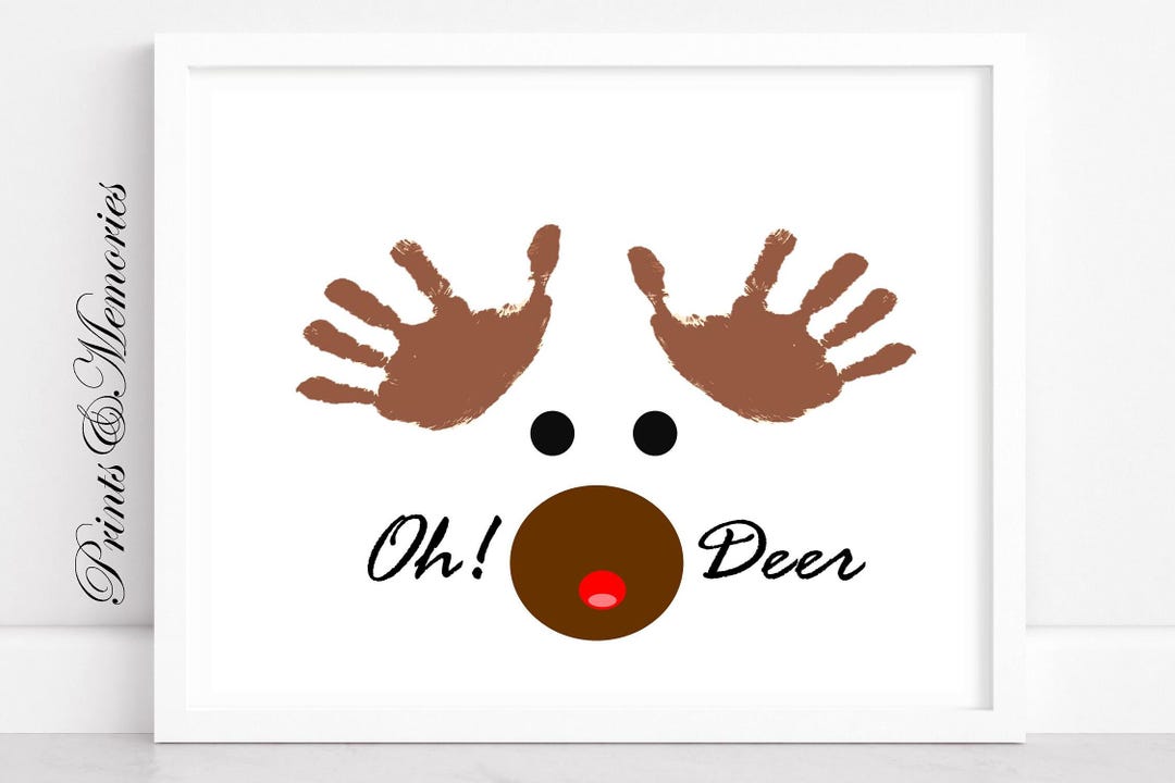 Oh Deer, Reindeer Head Handprint Art, Christmas Craft for Kid, Baby ...
