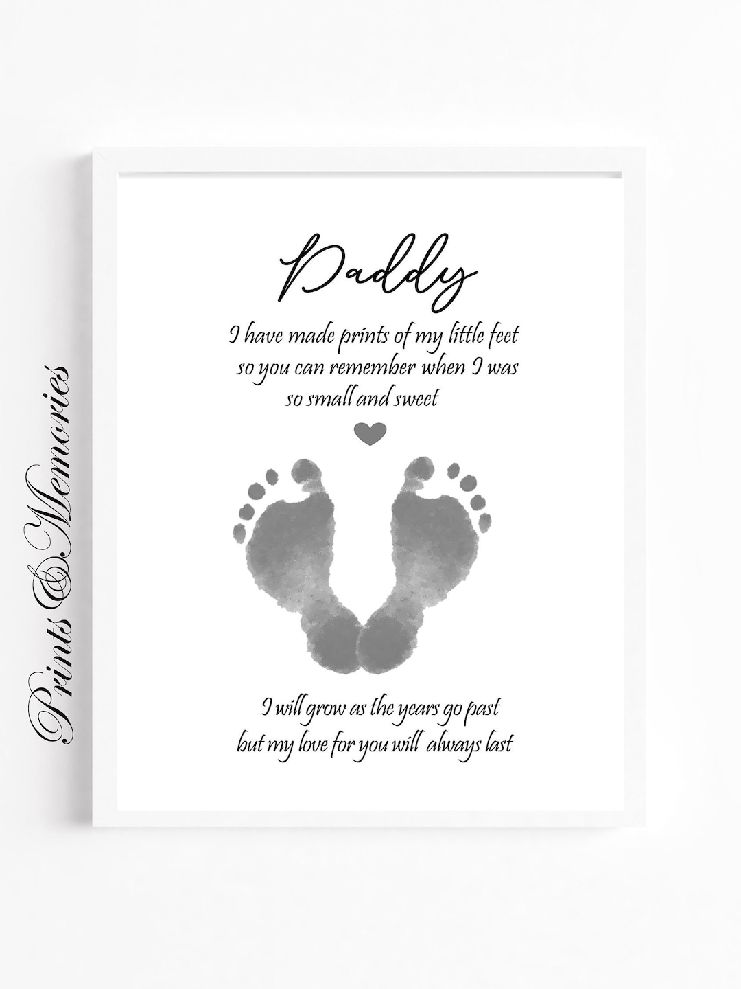 Baby Footprint Poem Art: Father's Day Keepsake (digital Download) - Etsy