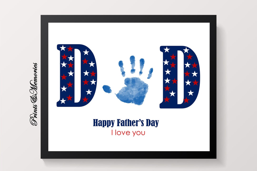 I /we Love You, DAD Handprint Art, Father's Day Gift for Dad, DIY ...