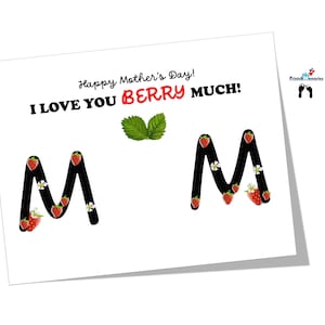 I Love You Berry Much Strawberry Handprint Art, Mother's Day Gift for ...