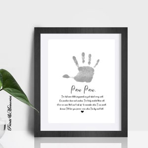 Paw Paw Handprint Art Poem, Father's Day Gift for Paw Paw, DIY ...