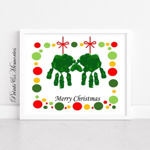 Christmas Craft for Baby Toddler Kid, DIY Card Handprint Art Footprint ...