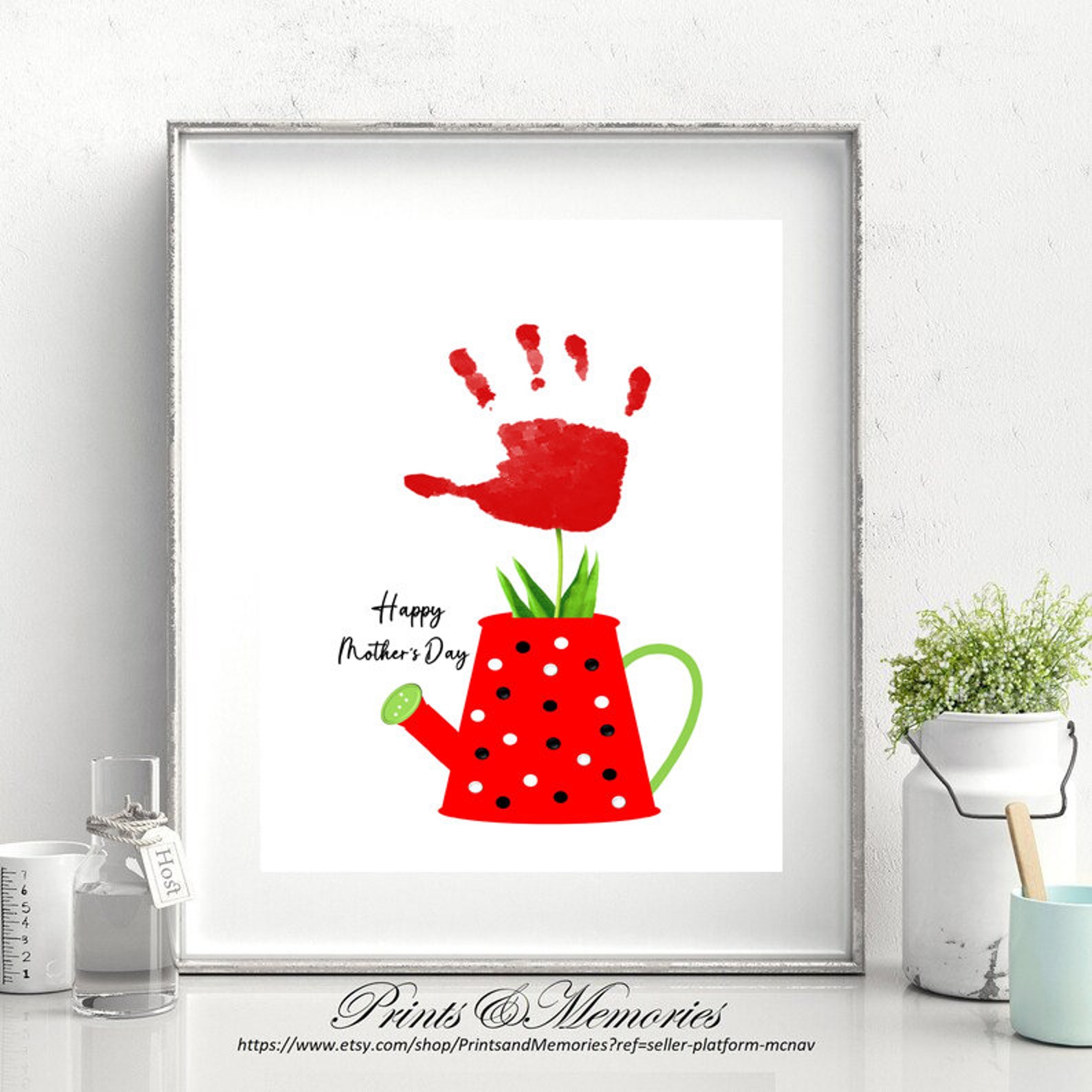 Watering Can Flower Handprint Art Baby Toddler Kid Keepsake - Etsy