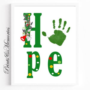 Hope Christmas Handprint Art, Christmas Craft for Baby Toddler Kid, DIY ...