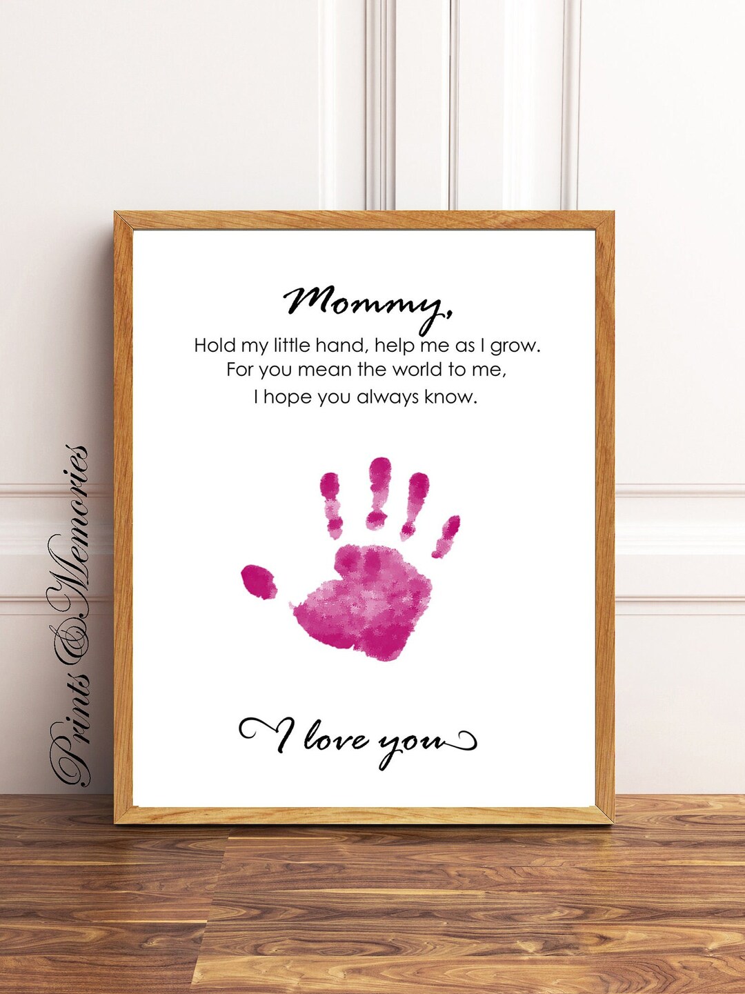 Mother's Day/birthday Gift, DIY Handprint Art, Hold My Little Hand ...