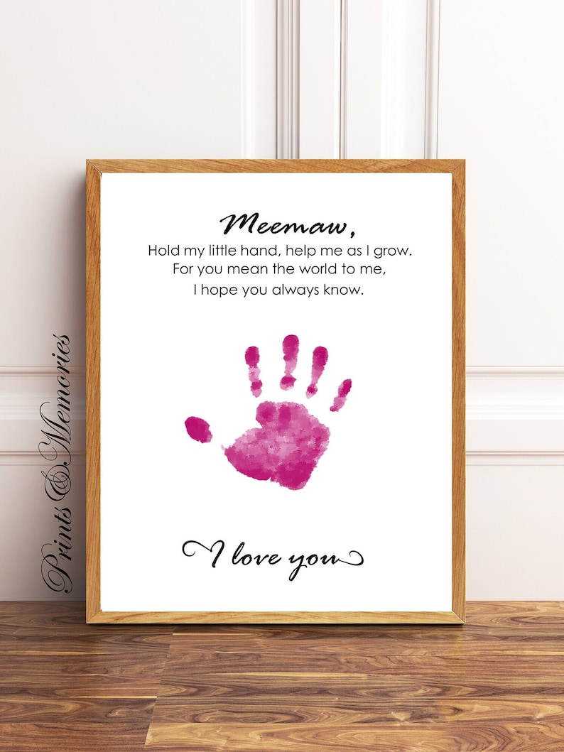 Handprint Poem Gift for Meemaw: DIY Kid Craft (digital Download) - Etsy