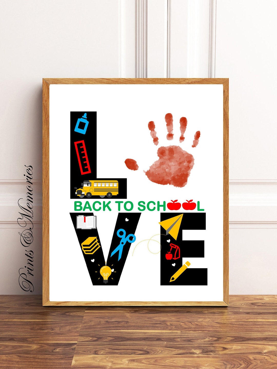 Back to School Handprint Art, Love Handprint, Preschool, Daycare ...