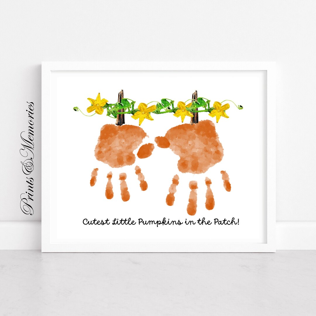 Pumpkin Patch Handprint Art, Fall Keepsake (digital Download) - Etsy