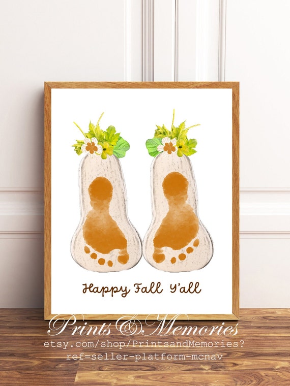 Pumpkin Footprint Art Fall Craft for Baby Toddler Craft - Etsy