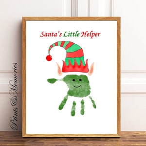 Elf Handprint Art, Santa's Little Helper, Cute Christmas Gift, Baby ...