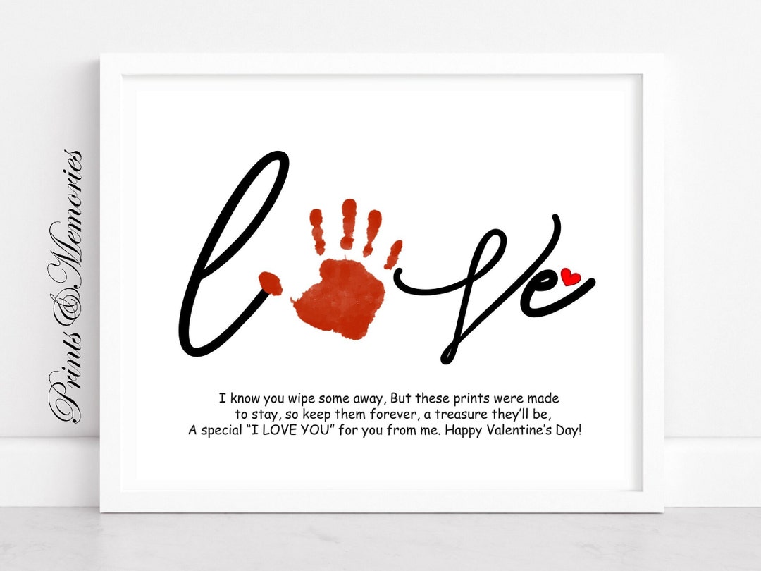 Valentines Handprint Art, Love Handprint Poem, DIY Art Card, Preschool ...
