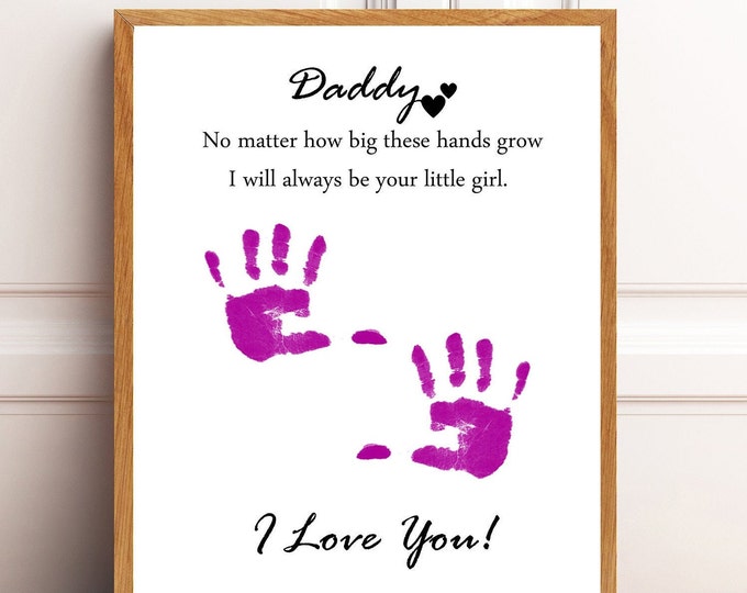 Daddy's Little Girl/boy, Little Boys/little Girls, Handprint Art, Gift ...