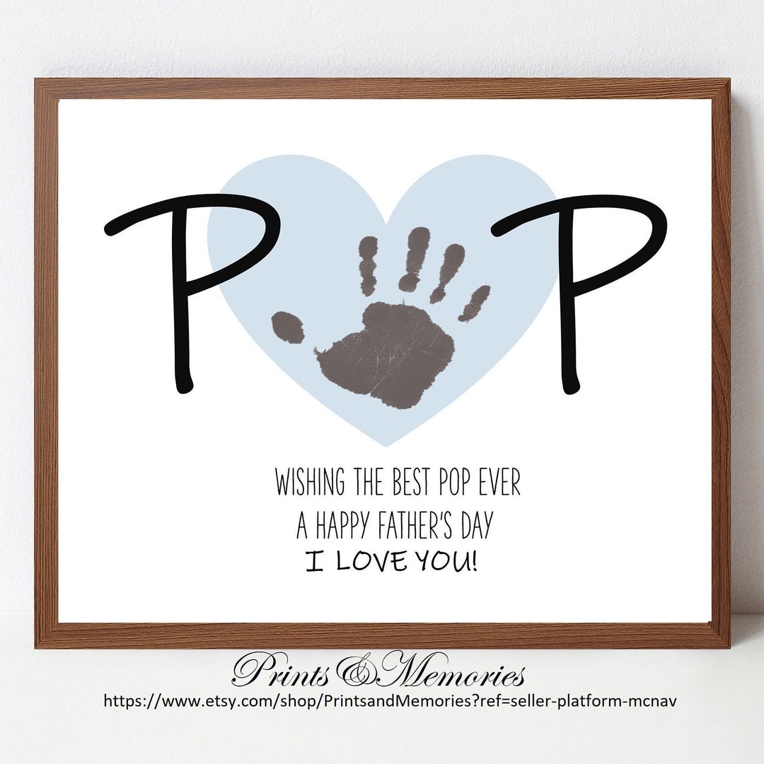 Father's Day Gift for Grandpa, Pop, Handprint Art Keepsake, Father's ...