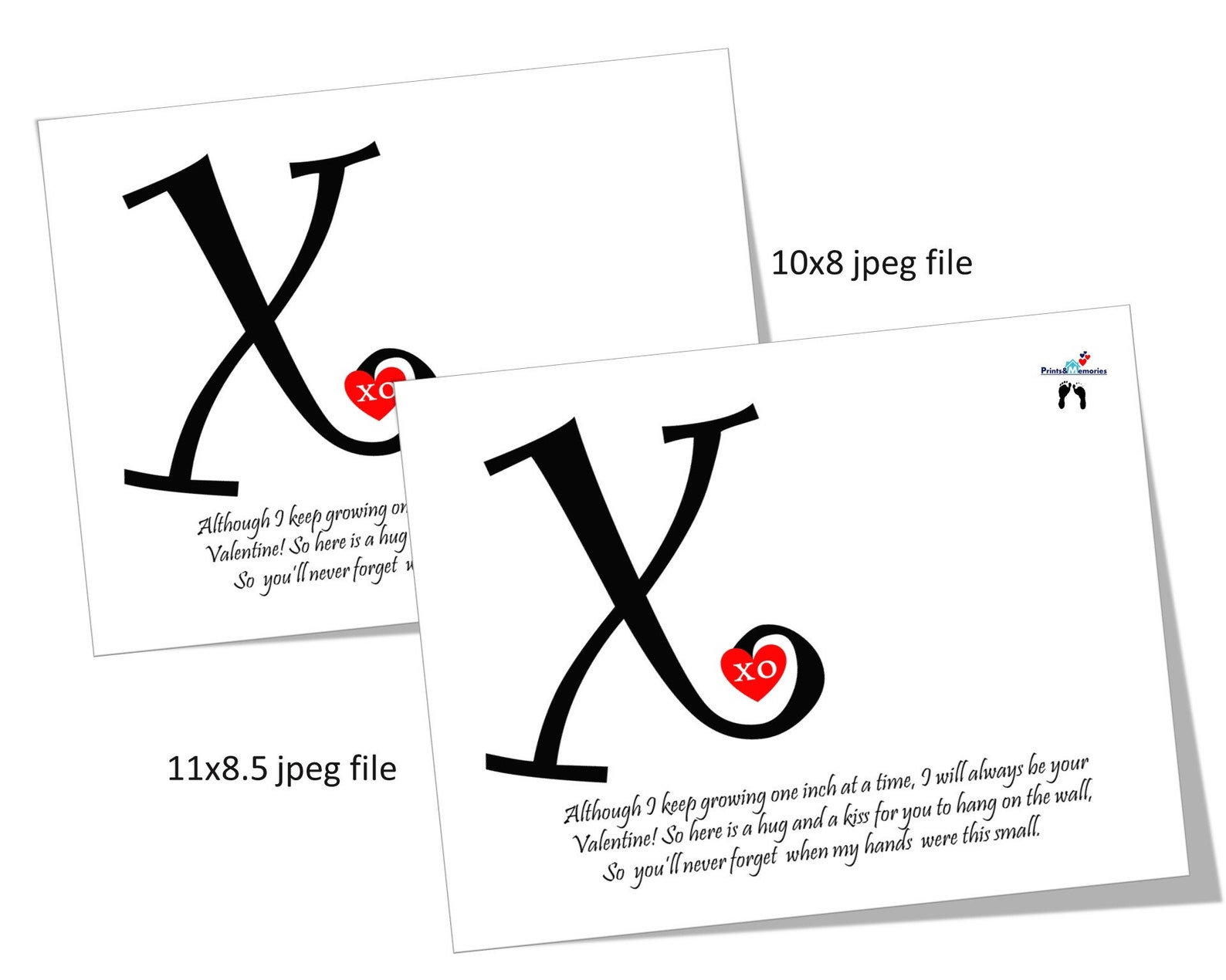 XO Handprint Art Valentine's Day Craft for Kids Hugs and - Etsy