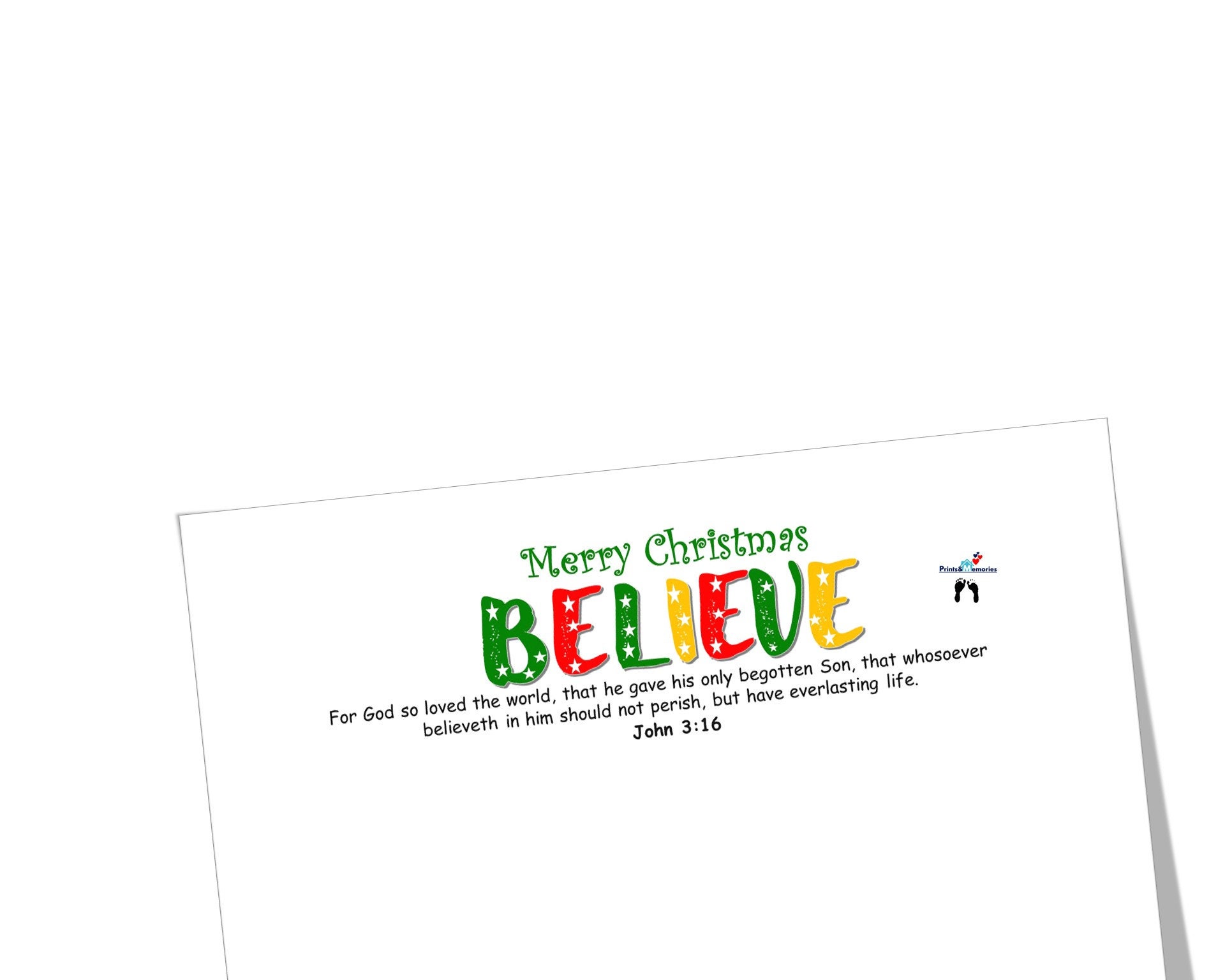 Believe John 3:16 Christmas Handprint Art Christmas - Etsy
