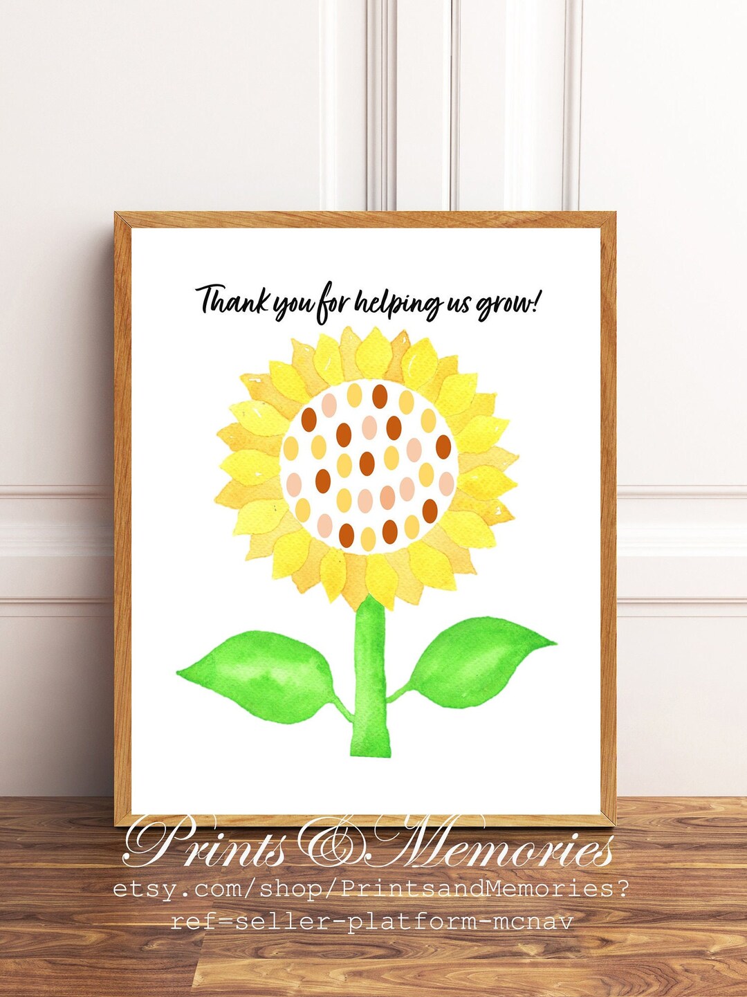 Sunflower Fingerprint Art Mother's - Etsy