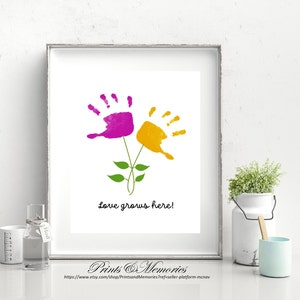 Mother's Day Handprint Art, Flower Handprint Art, Baby Keepsake ...