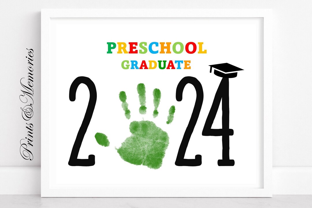 Preschool Graduation Sign, Handprint Art Keepsake, Graduation Keepsake ...