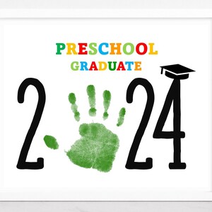 Preschool Graduation Sign, Handprint Art Keepsake, Graduation Keepsake ...