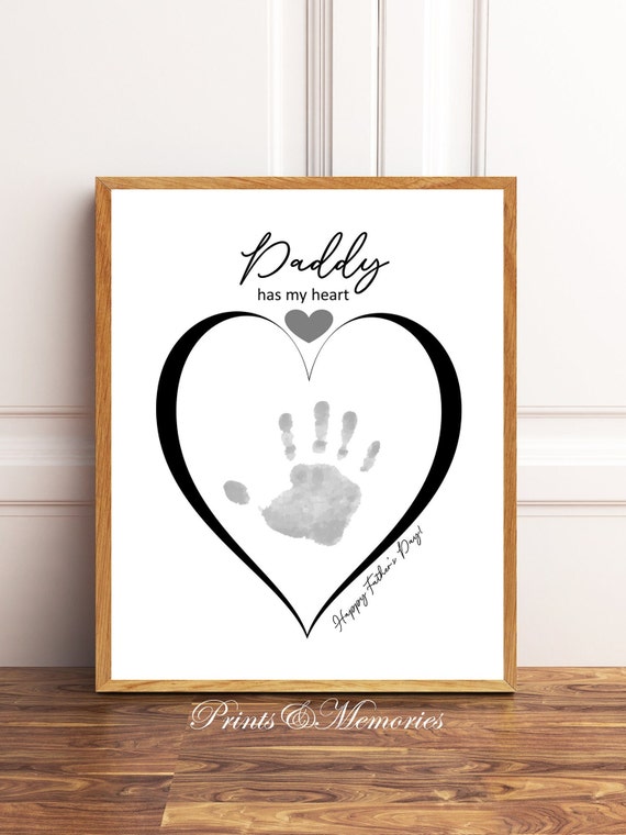 Daddy Has My Heart Handprint Keepsake Father's Day Gift - Etsy