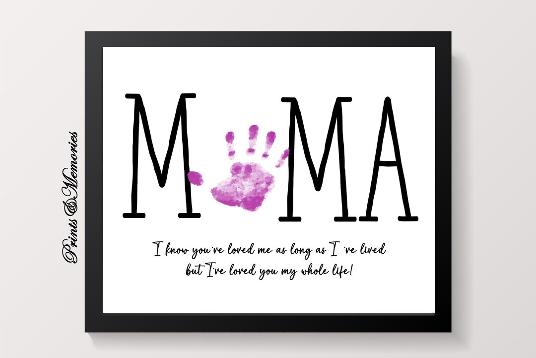 Gift for Mama, Handprint Art Quote, Mama Handprint Art Keepsake, Baby ...