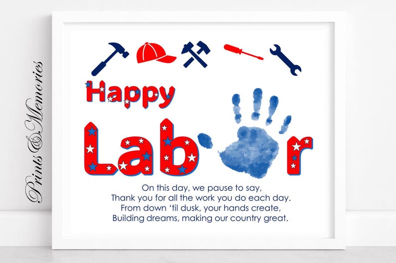 Happy Labor Day Handprint Art: DIY Craft for Kids (digital Download) - Etsy