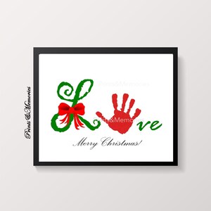 Christmas Handprint Art: Love Keepsake Gift (PDF, JPEG) - Etsy
