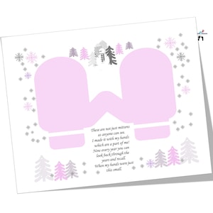 Blue/pink Mittens Handprint Poem, Winter Christmas Craft, Infant, Baby ...