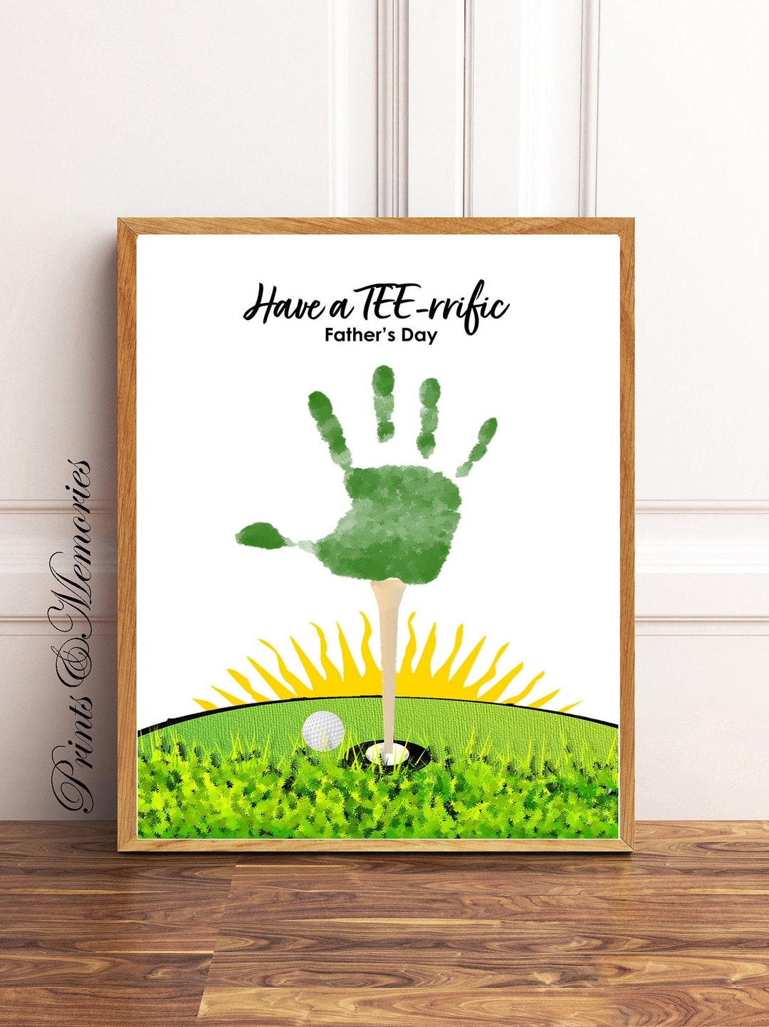 Golf Footprint Handprint Art, Have a Tee-rrific Father's Day, Gift for ...