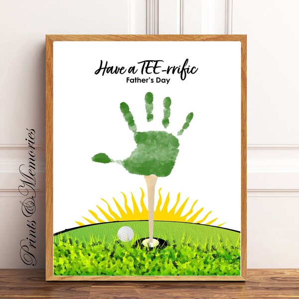 Fathers Day Golf Handprint - Etsy