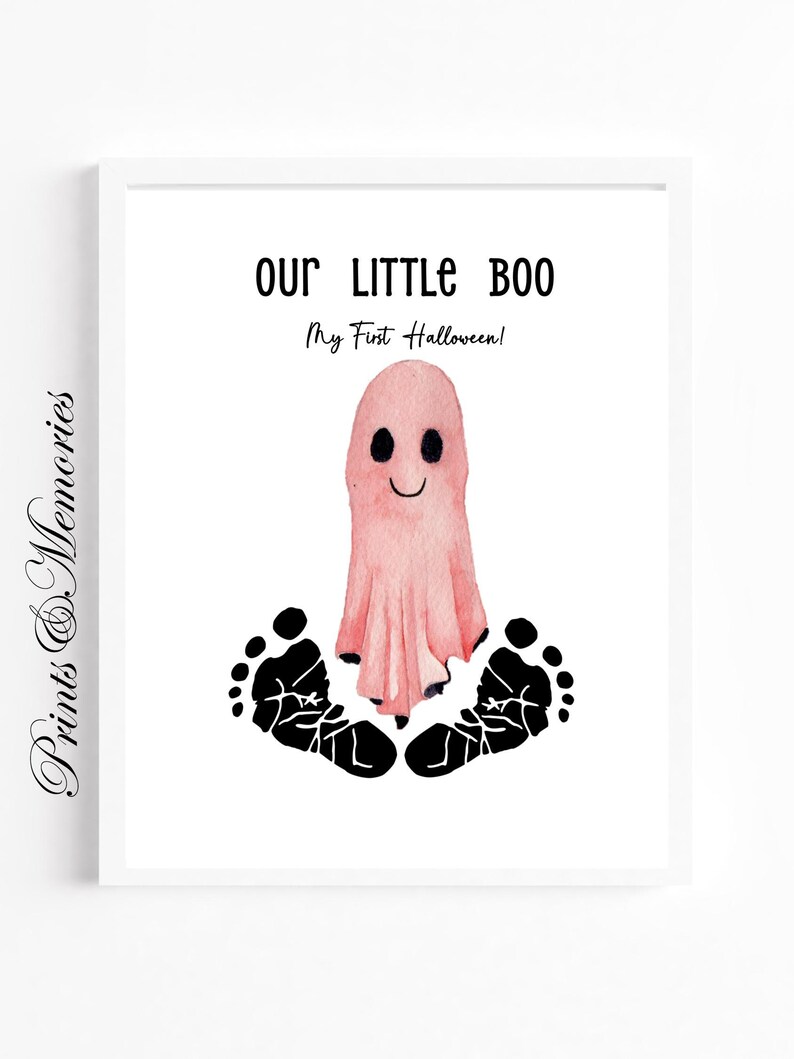 Halloween Footprint Art for Baby Girl, Our Little Boo Keepsake, My ...